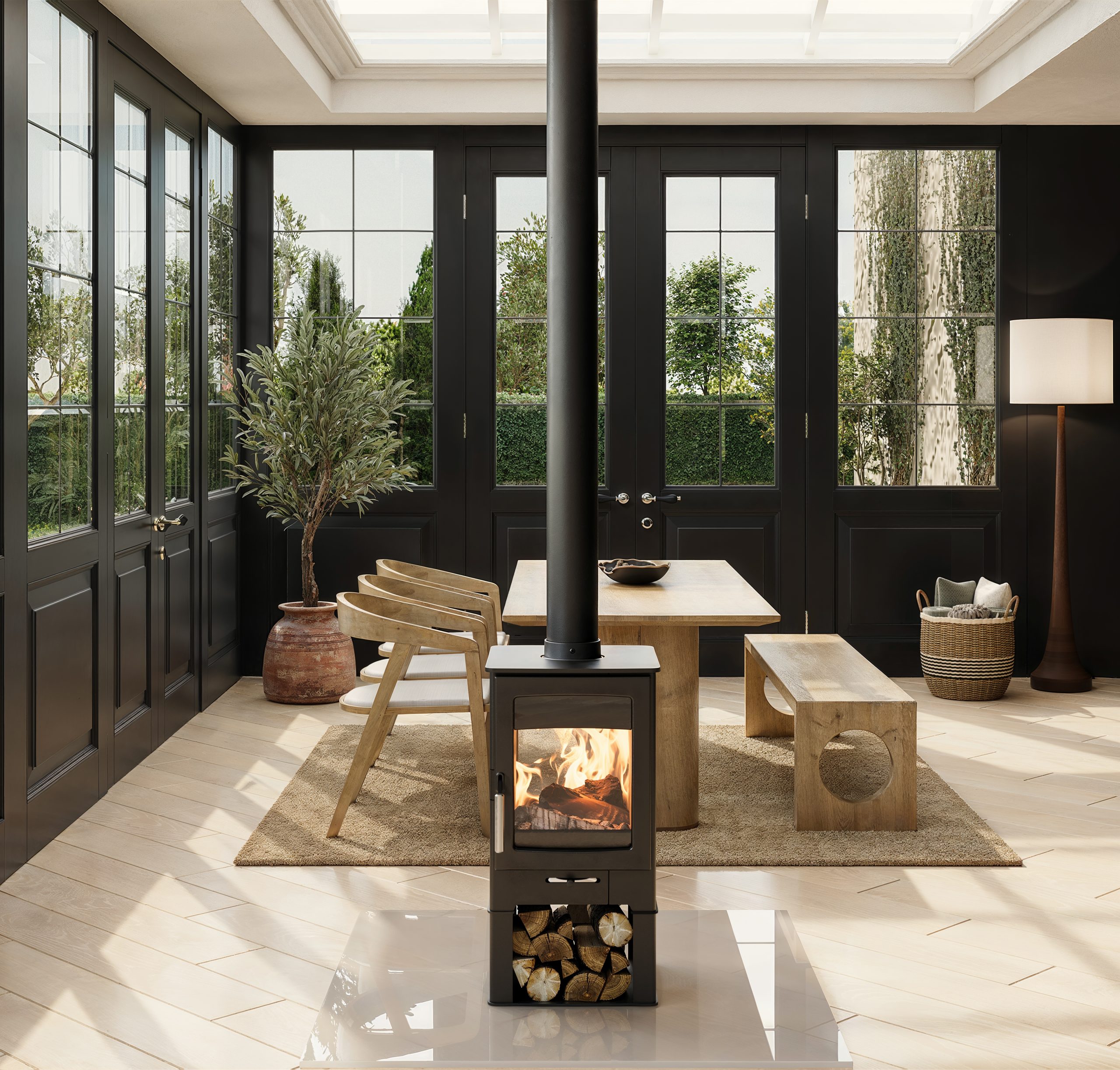 Aspect 4 Eco Double Sided (Eco) | Double Sided Wood Burner – Hunter Stoves